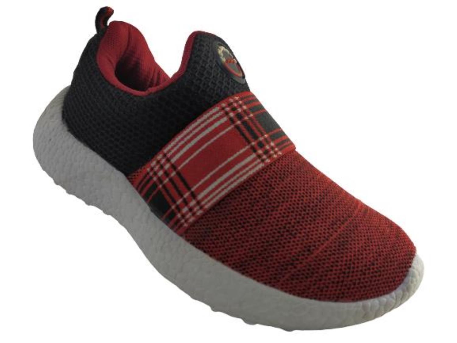 Columbus Brand Boy's Run-14 Slipons Sports Shoes (Black/Red) :: RAJASHOES