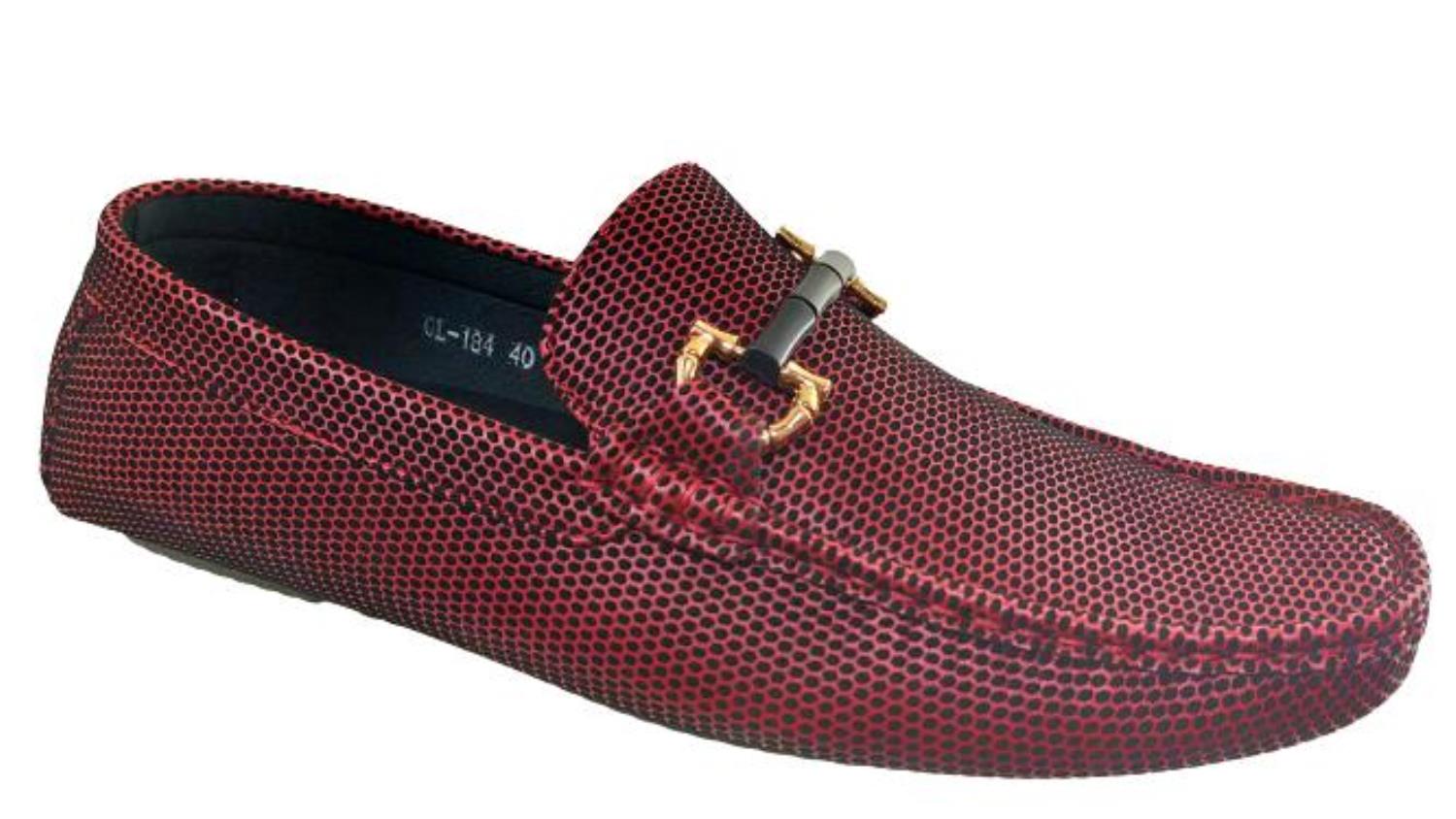 Carrie Brand Men's GL-184 Slipons Comfort Casual Loafer Shoes (Red ...