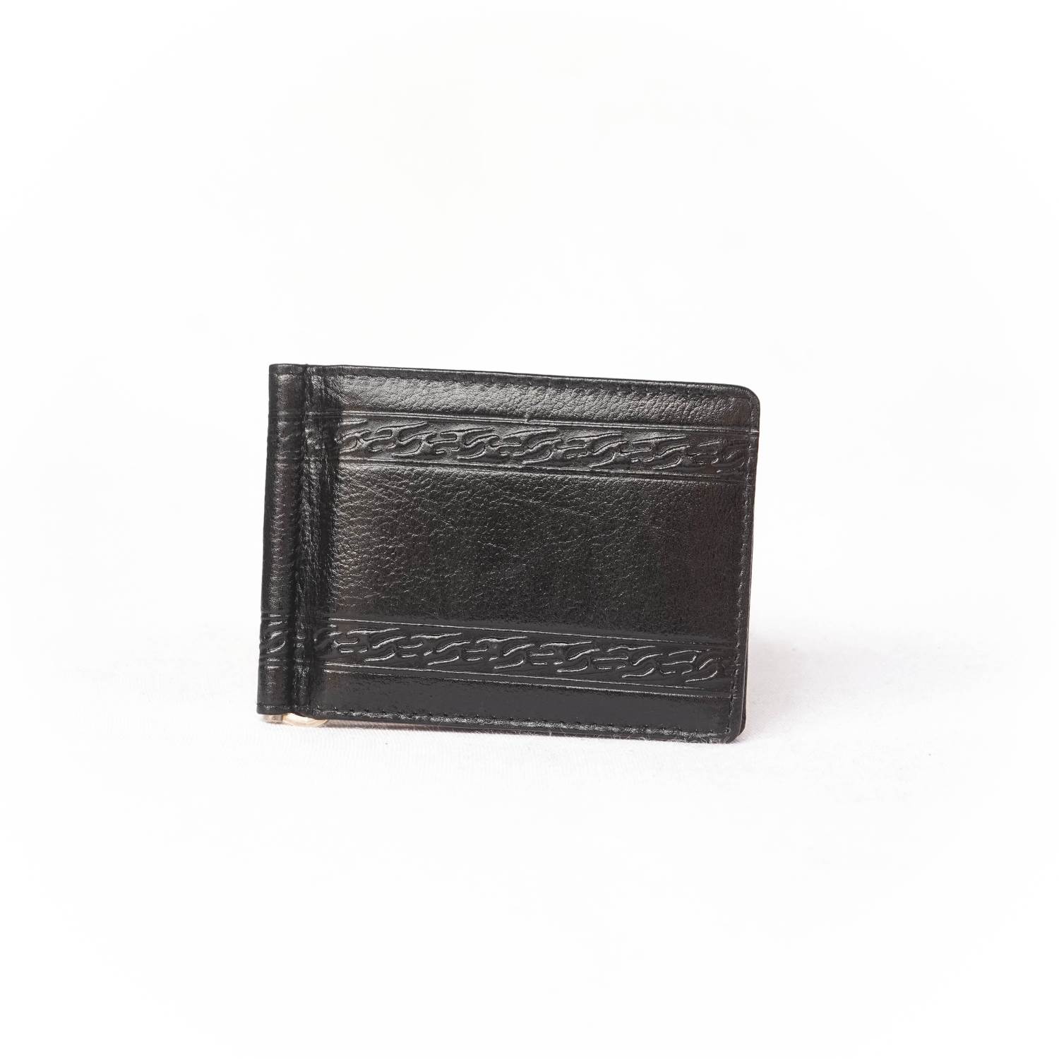 Woops Brand Mens Black Leather Money Clip Card Wallet MC6 (Black ...