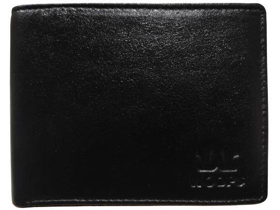 Woops Brand Men's 658 Black Leather Wallet :: RAJASHOES