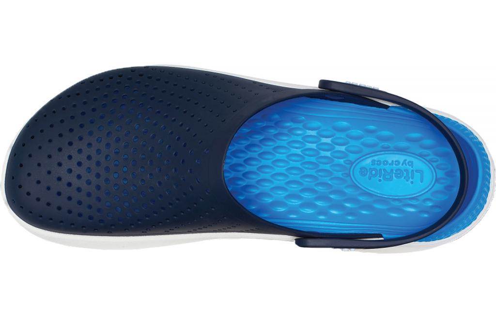 Crocs Brand Mens Original Lite Ride Relaxed Fit Clog Navy/White 204592 ...