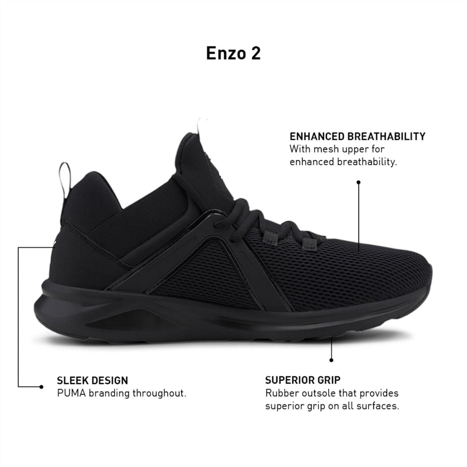 Puma Brand Men's Enzo 2 Laced Sports Shoes 193249 01 (Full Black ...