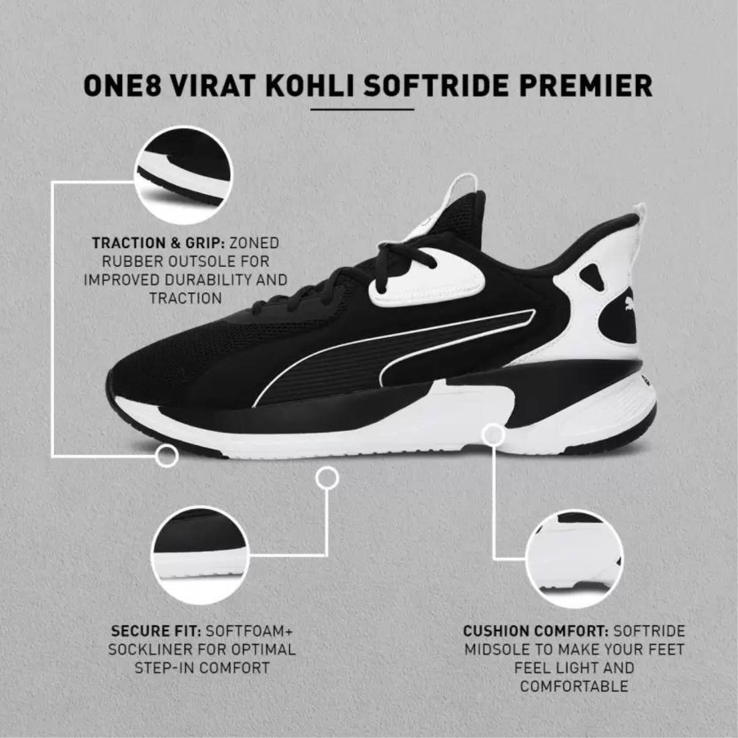 Puma Brand Mens Softride Premier one8 Walking Running Sports Shoes ...