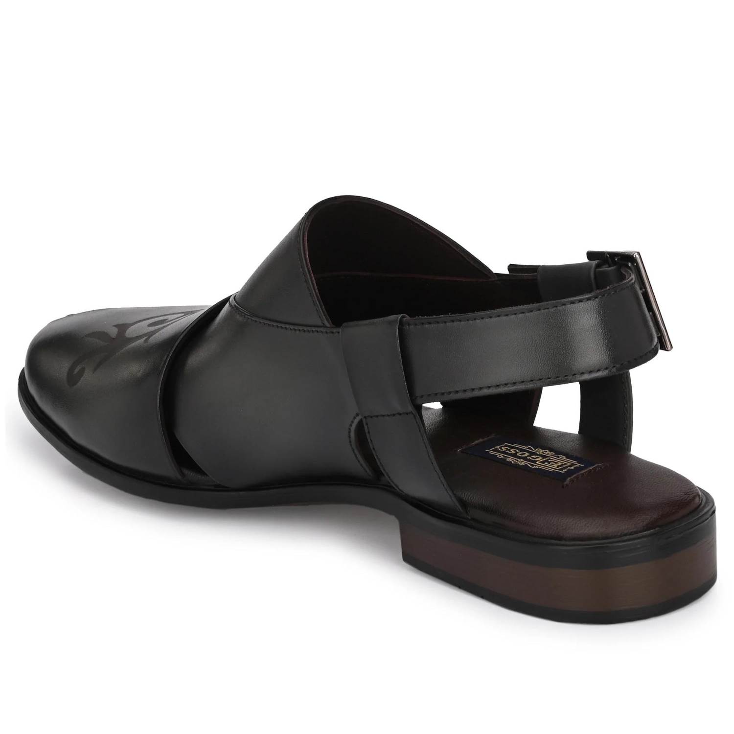 Egoss Brand Mens Formal Buckled Pesavari Pathani Sandal EG-6810 (Black ...