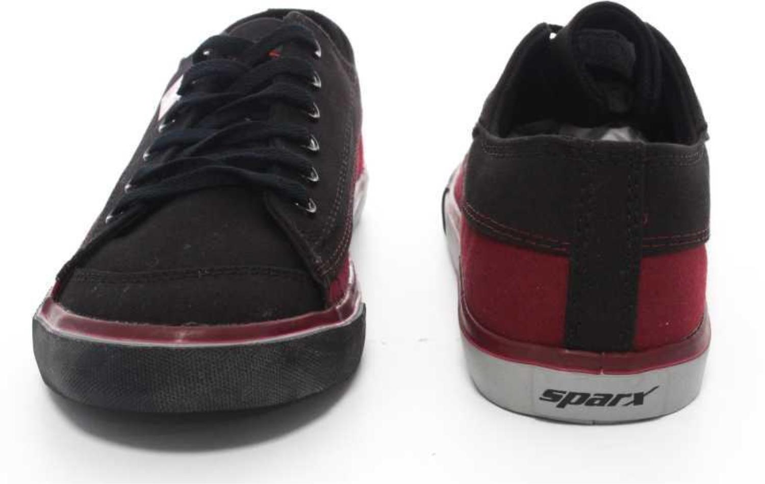 Sparx Brand Men's SM 496 Laced Sneakers Shoes (Black/Burgany) :: RAJASHOES