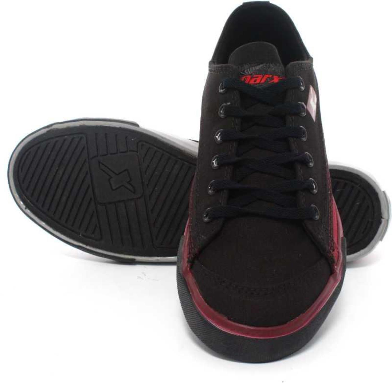 Sparx Brand Men's SM 496 Laced Sneakers Shoes (Black/Burgany) :: RAJASHOES