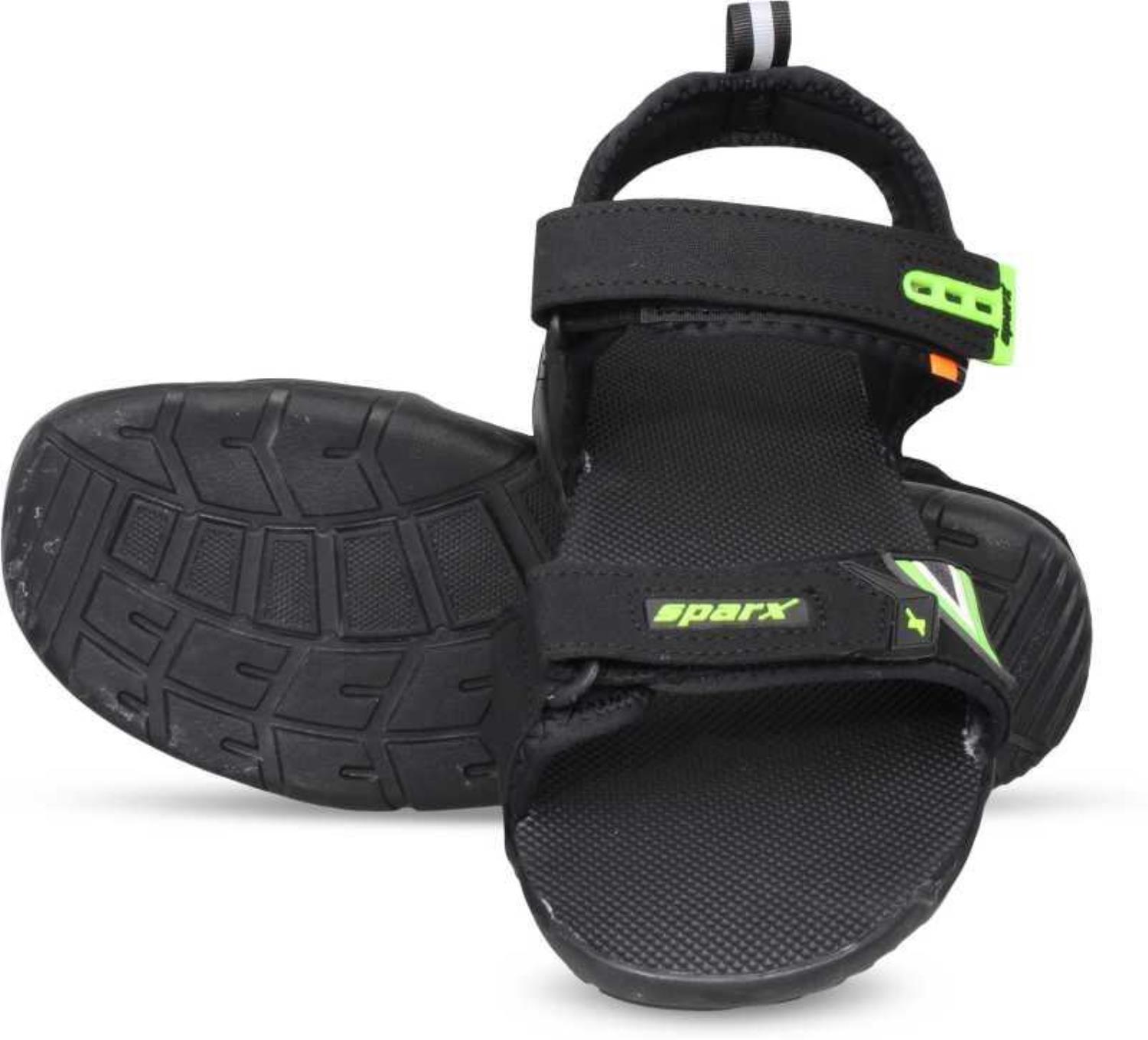 Sparx Brand Men's SS-473 Chappal/Sandal/Flip Flop (Black/FL.Green ...