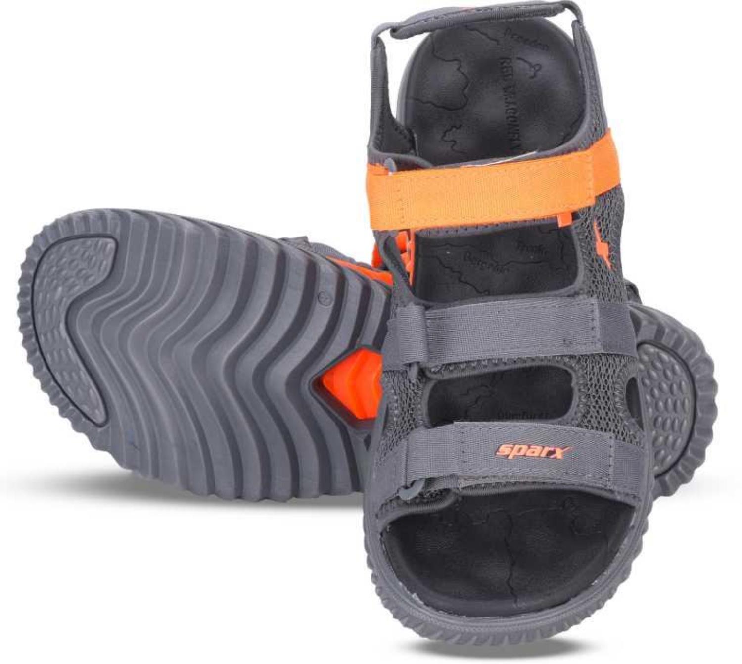 Sparx Brand Men's SS-509 Chappal/Sandal/Flip Flop (D.Grey/FL.Orange ...