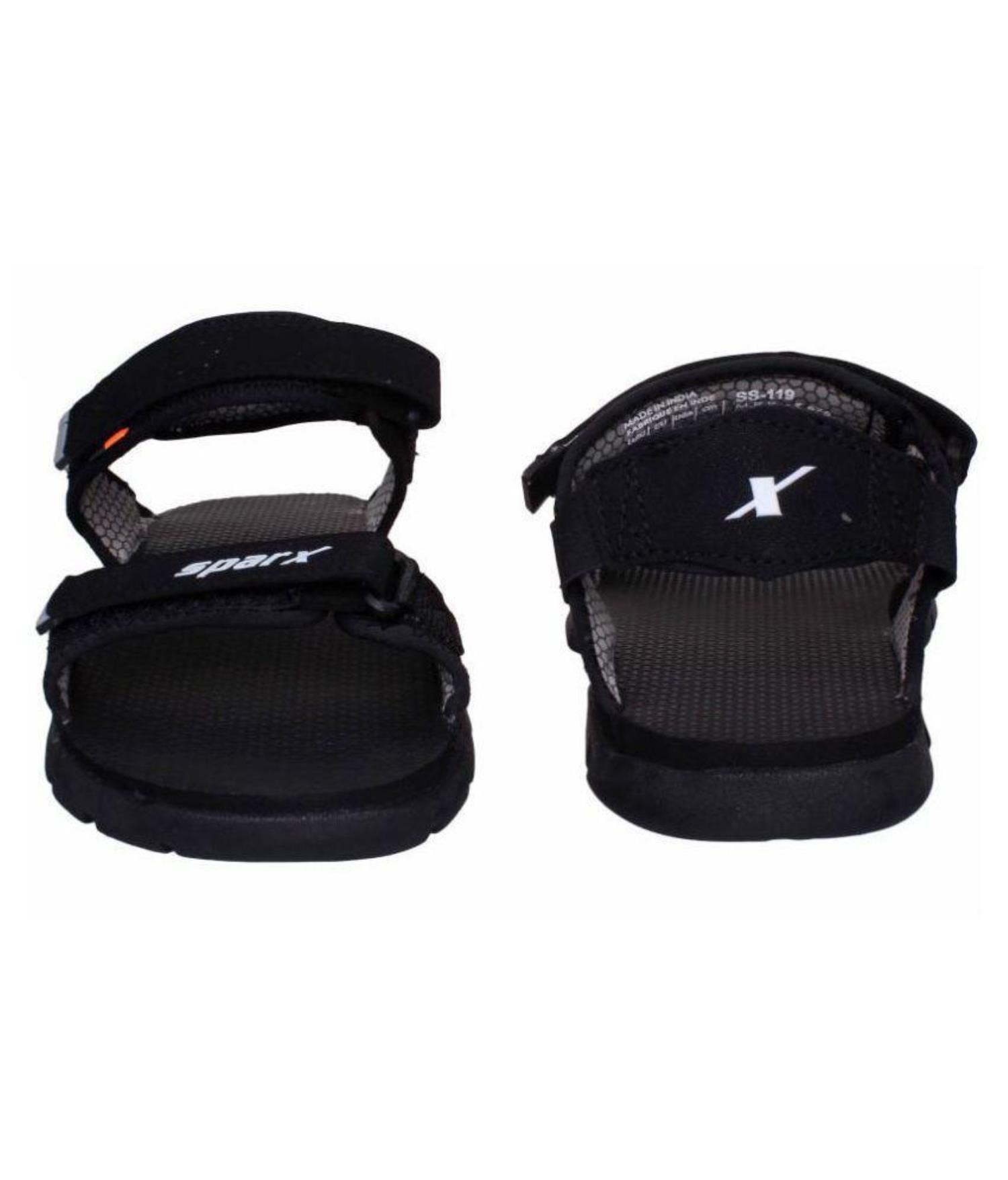 Sparx Brand Men's SS-119 Chappal/Sandal/Flip Flop (Black/Grey) :: RAJASHOES