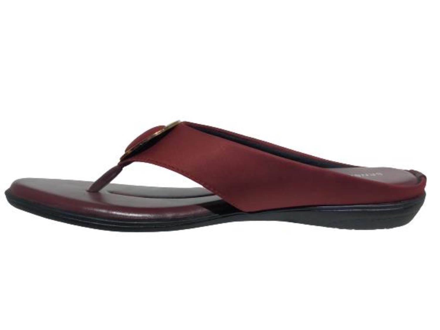 Sensation Brand Women's 2025 Flat Chappal Flipflop Slippers (Maroon ...