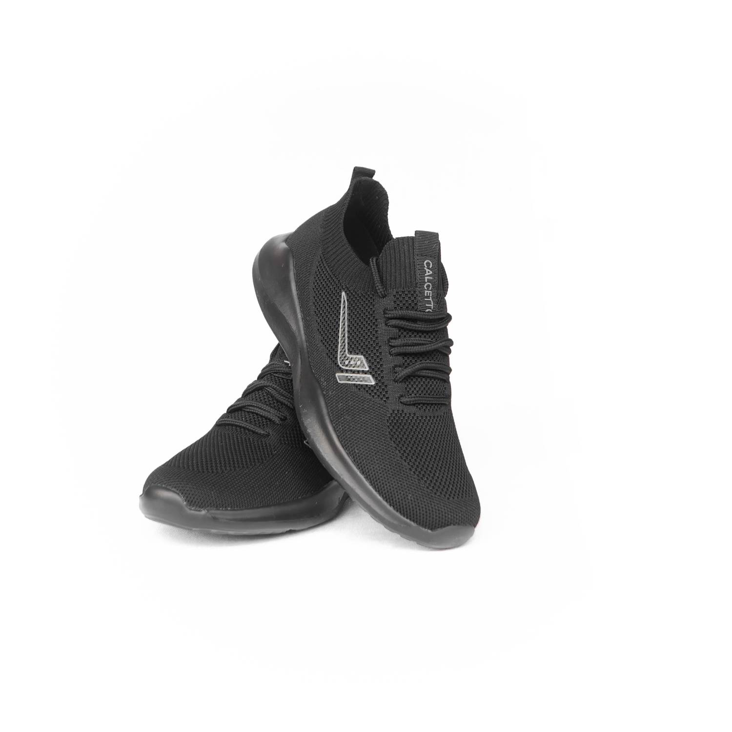 Calcetto Brand Women's Laced Sport Shoes CLT-9818 (Full Black) :: RAJASHOES