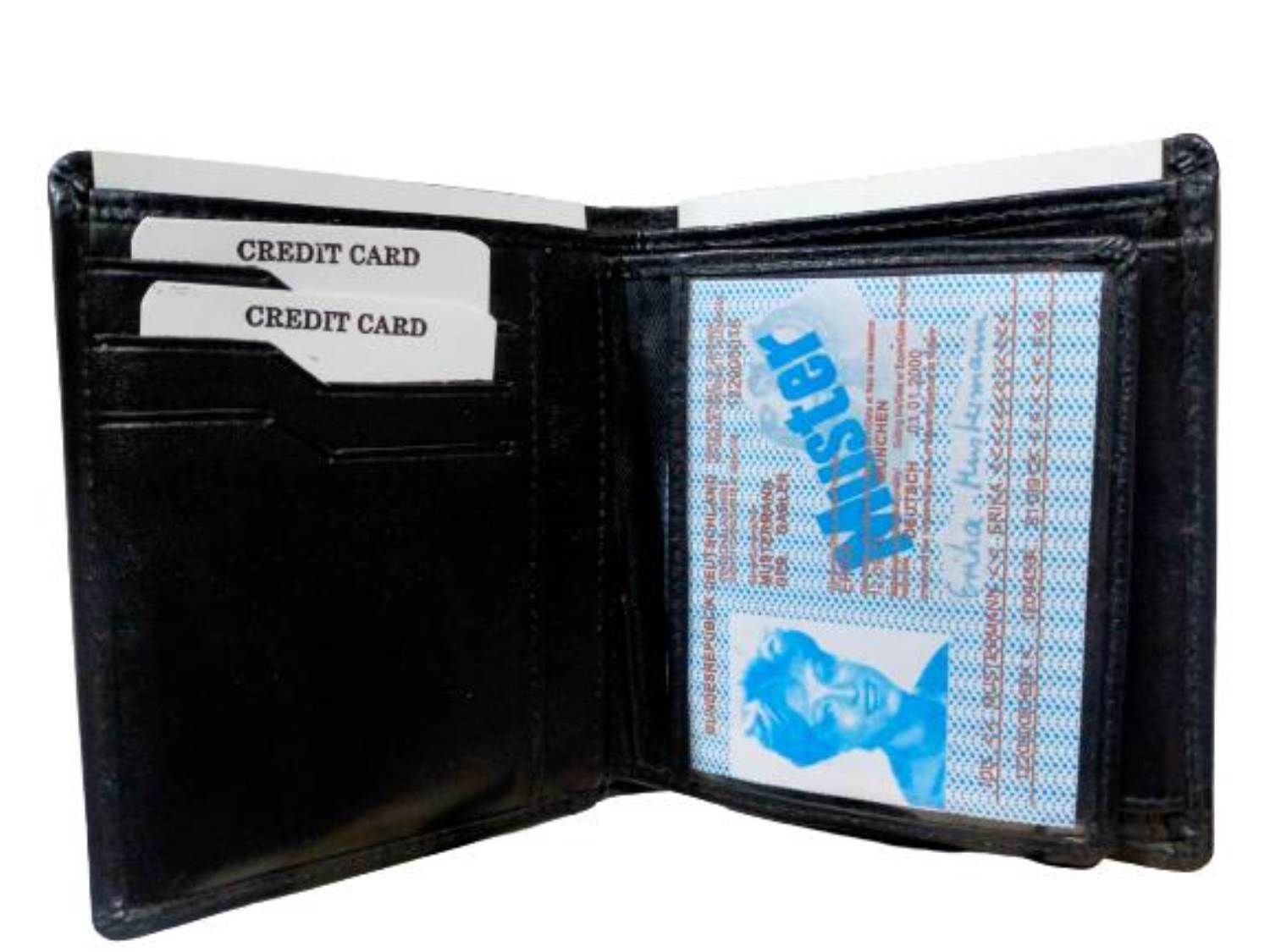 Woops Brand Men's 638 Black Leather Wallet :: RAJASHOES