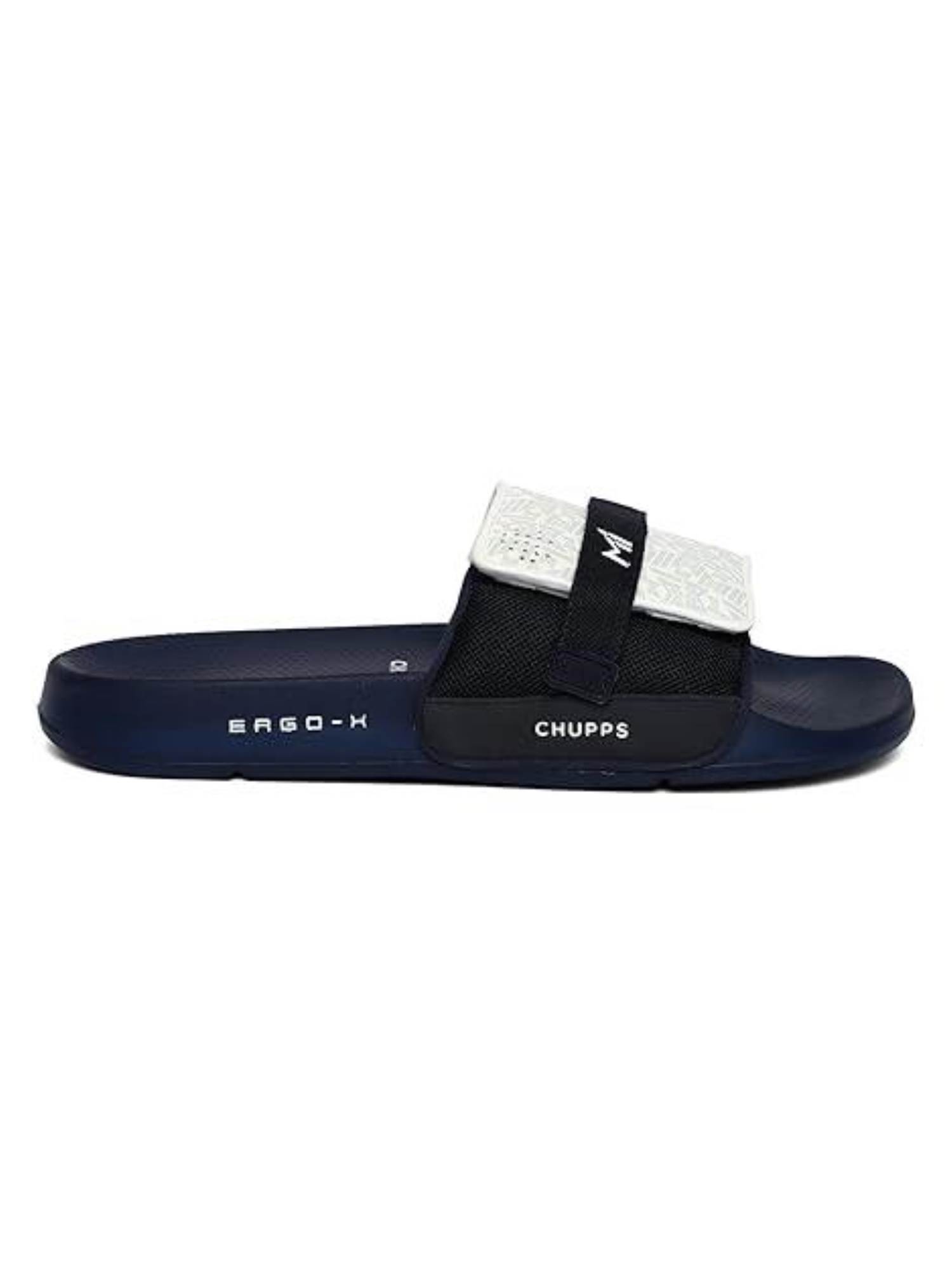 CHUPPS Brand MI Men's Velcro Sliders Flipflop X MI RIFT (White/Navy ...