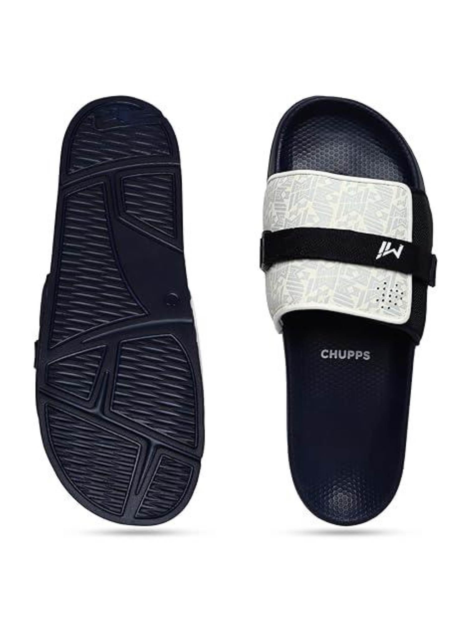 CHUPPS Brand MI Men's Velcro Sliders Flipflop X MI RIFT (White/Navy ...